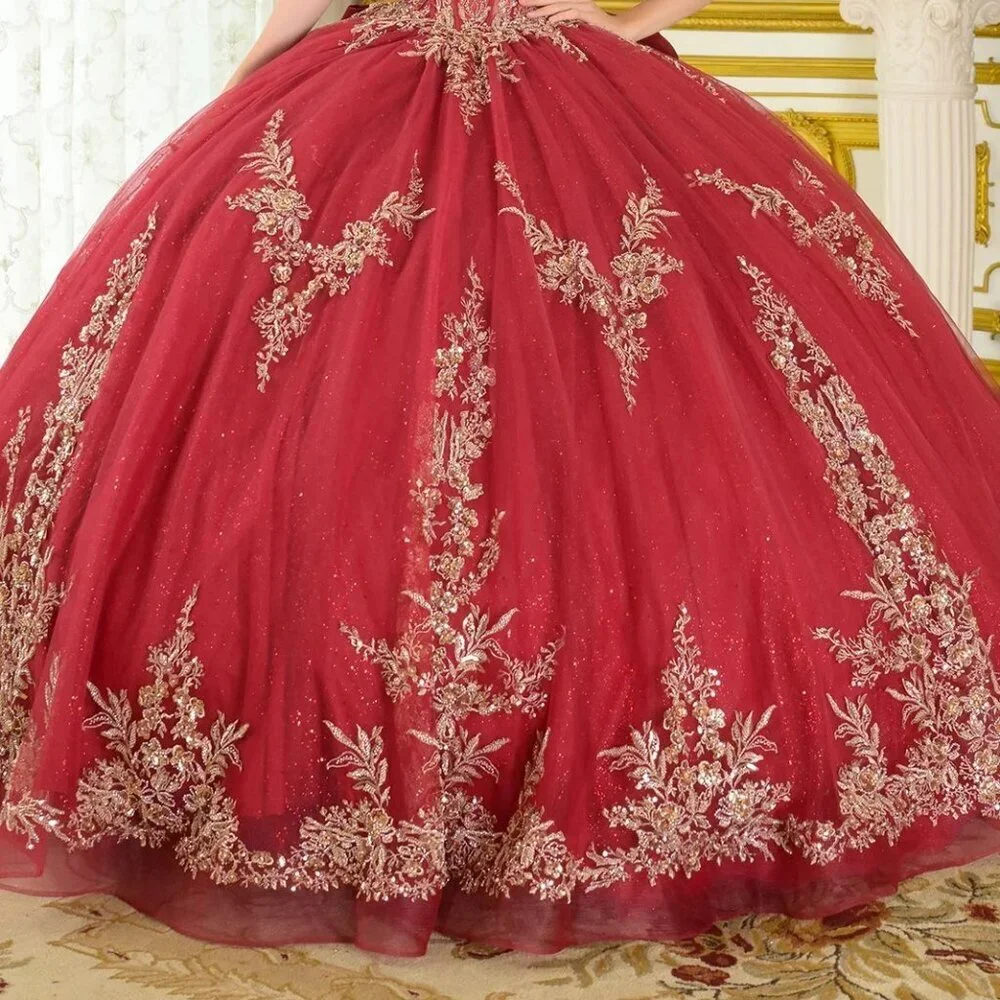 GLS Collective | Dresses | New Burgundy Strapless Satin Quinceanera ...